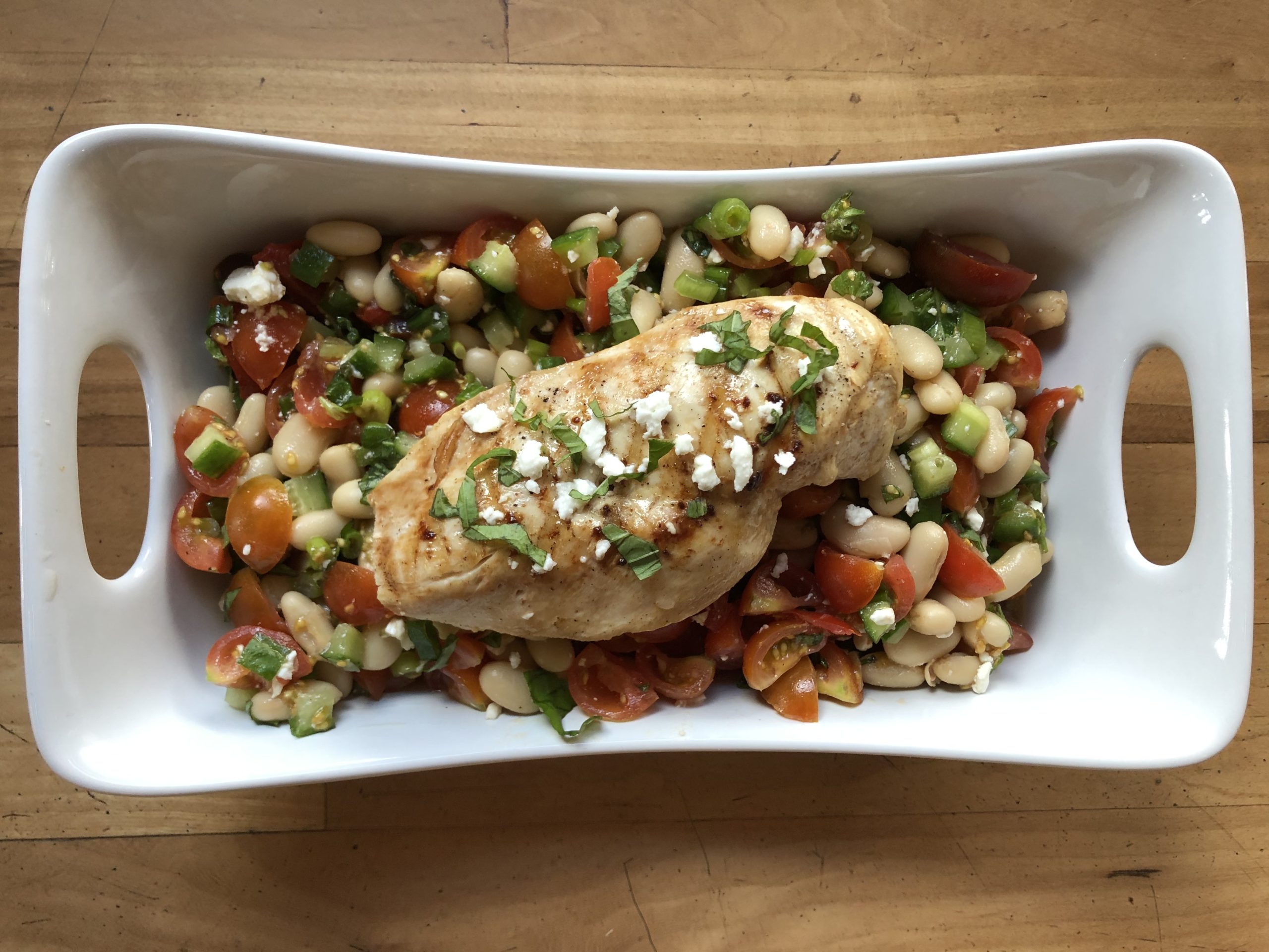 Chicken with White Bean and Tomato Bruschetta - Rose Reisman